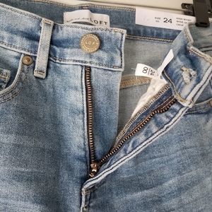 LOFT | Jeans | Loft Let Down Hem High Rise Wide Leg Crop Jeans | Poshmark